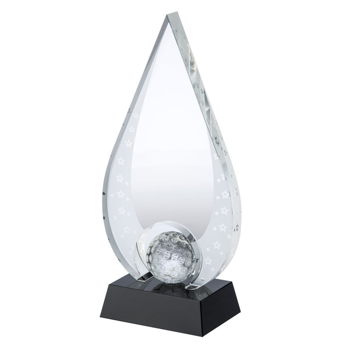 Clear & Black Crystal Golf Tear Drop Awards - Awarded2U
